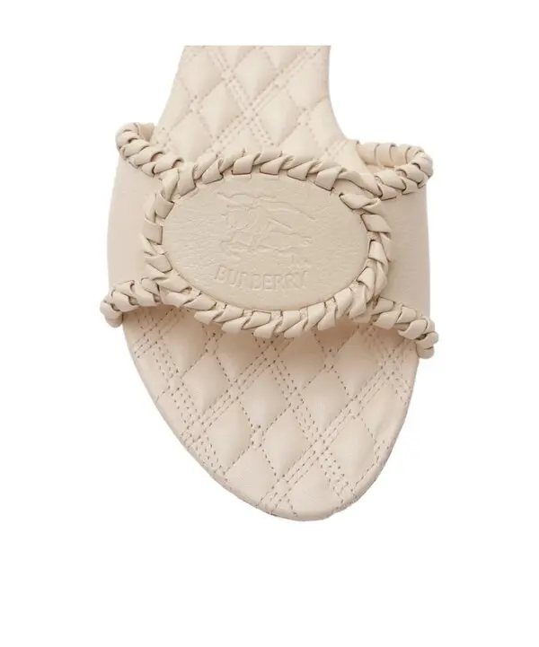 Burberry Leather Knight Stamp Slides
