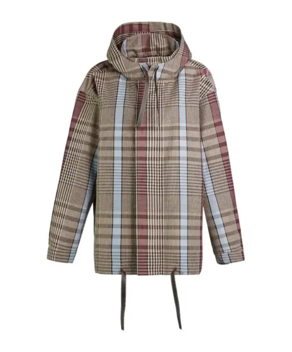TOD'S Long Sleeve Checked Windbreaker Jacket