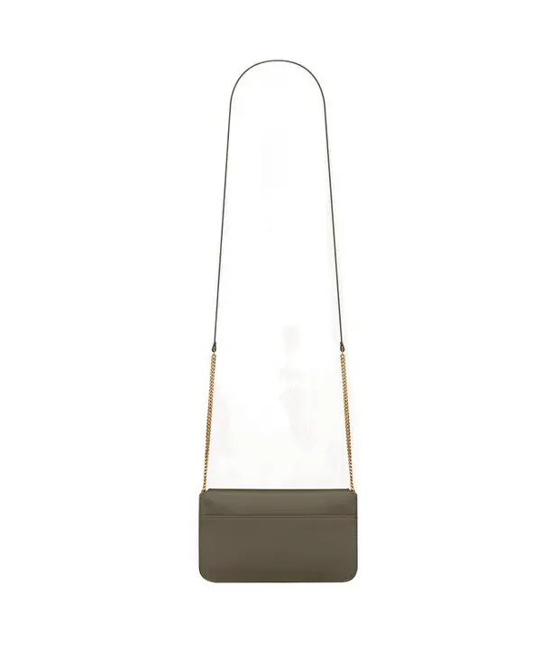 Saint Laurent Cassandre Logo Plaque Phone Holder - Light Musk