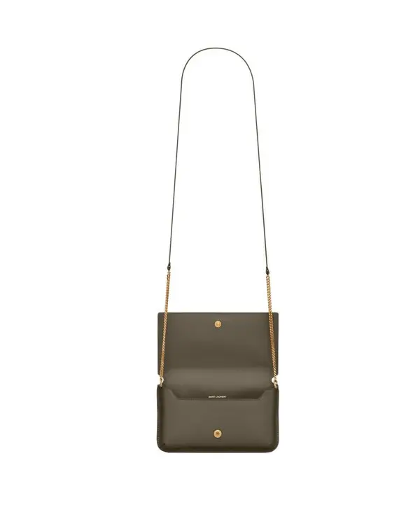 Saint Laurent Cassandre Logo Plaque Phone Holder - Light Musk