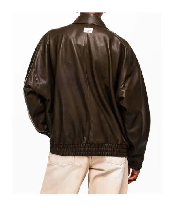 Acne Studios Logo Patch Leather Zip-up Jacket