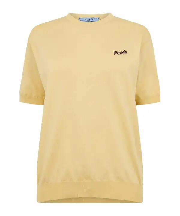 Prada Short-sleeved Knit Top - Nude