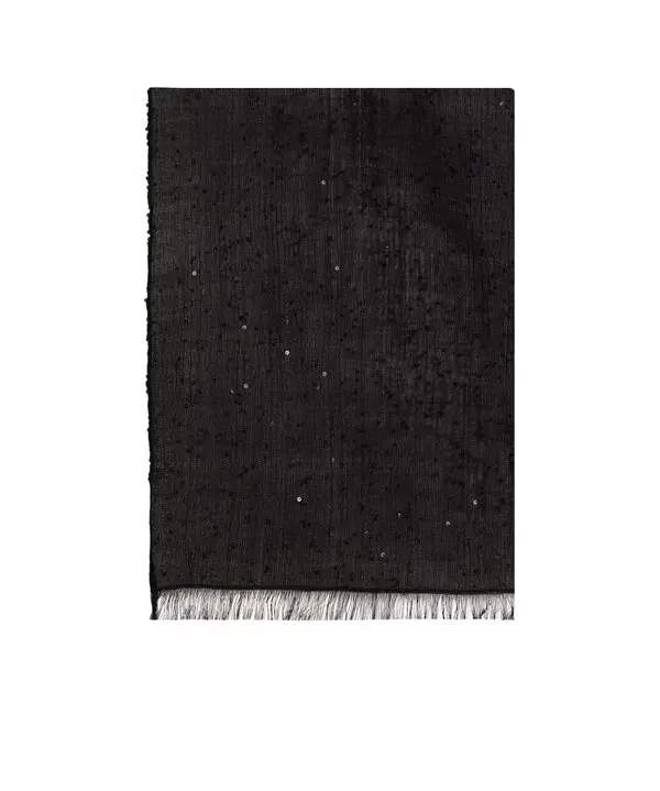 Brunello Cucinelli Sequin Embellished Frayed-edge Scarf