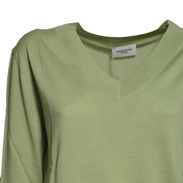 Max Mara Wool, Silk, And Cashmere V-neck Sweater