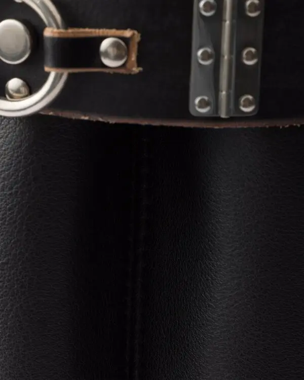 Prada Buckle Large Leather Bag With Studded Belt