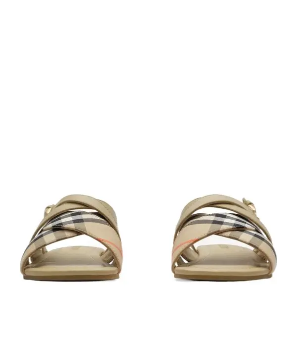 Burberry Checked Slingback Sandals