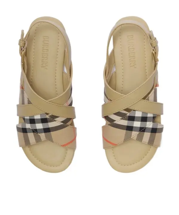 Burberry Checked Slingback Sandals