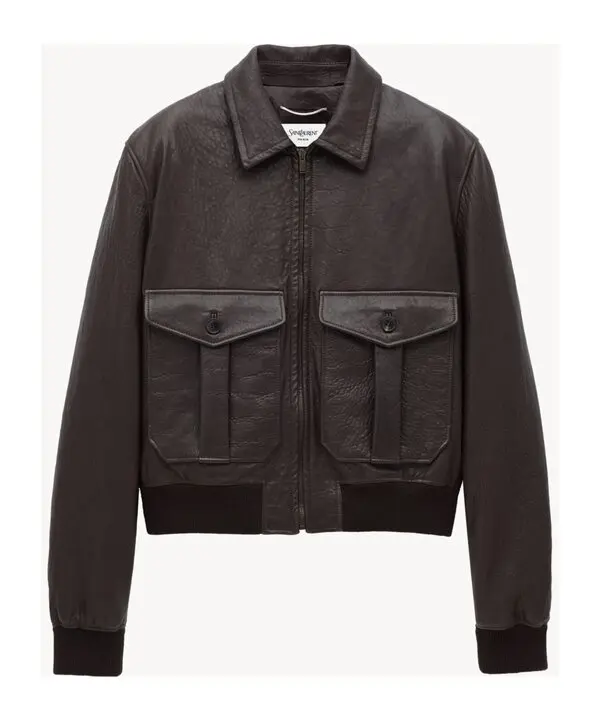 Saint Laurent Long-sleeved Leather Jacket