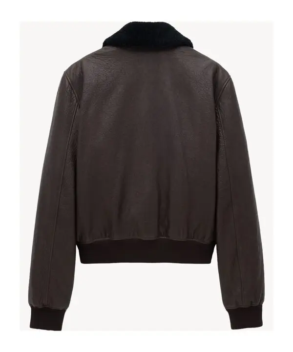 Saint Laurent Long-sleeved Leather Jacket