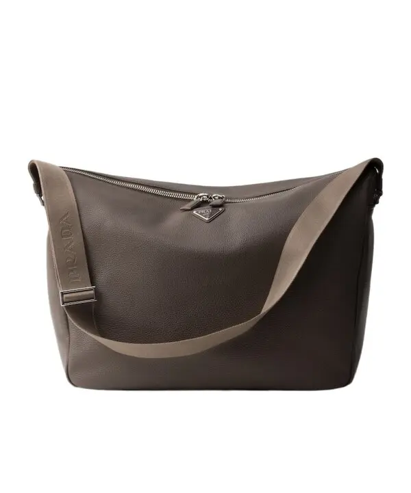 Prada Leather Shoulder Bag - Bamboo Gray