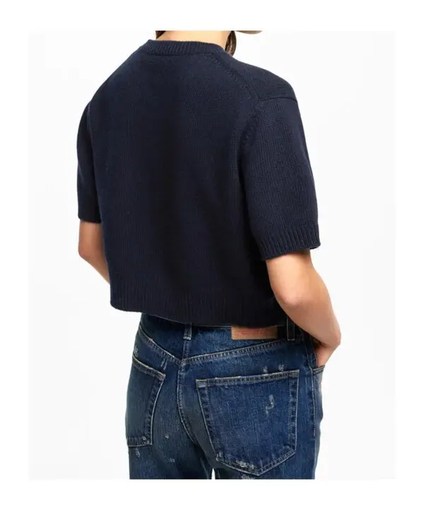 Prada Short Sleeve Crew Neck Knit Sweater