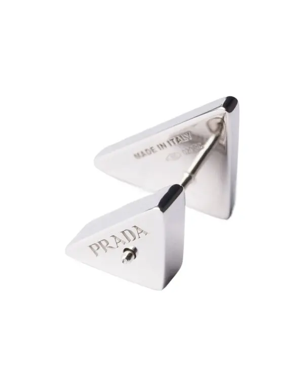 Prada Enameled Silver Earrings