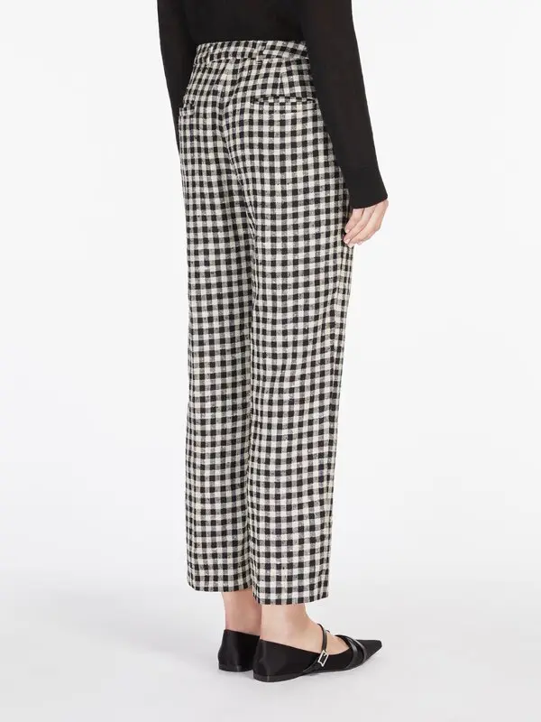 Max Mara Gingham Cotton And Silk Trousers
