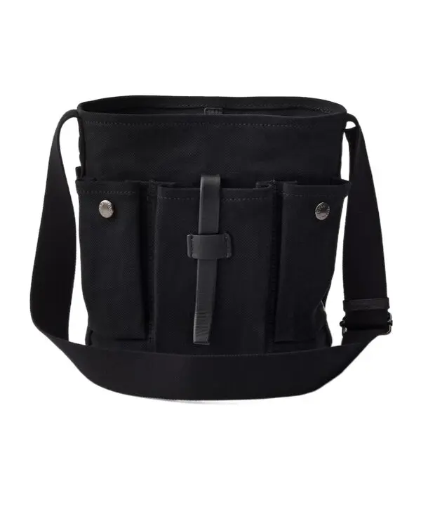 Prada Route Mini Canvas And Leather Bucket Bag