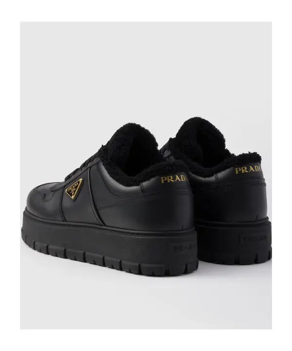 Prada Leather Laced Sneakers