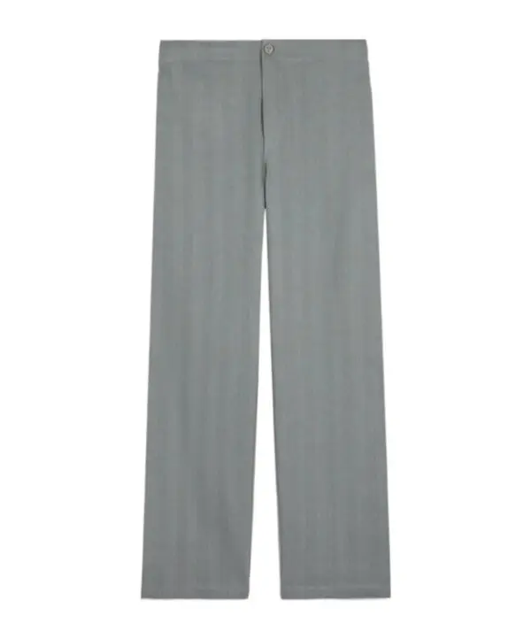 TOD'S Herringbone Drawstring Linen Trousers