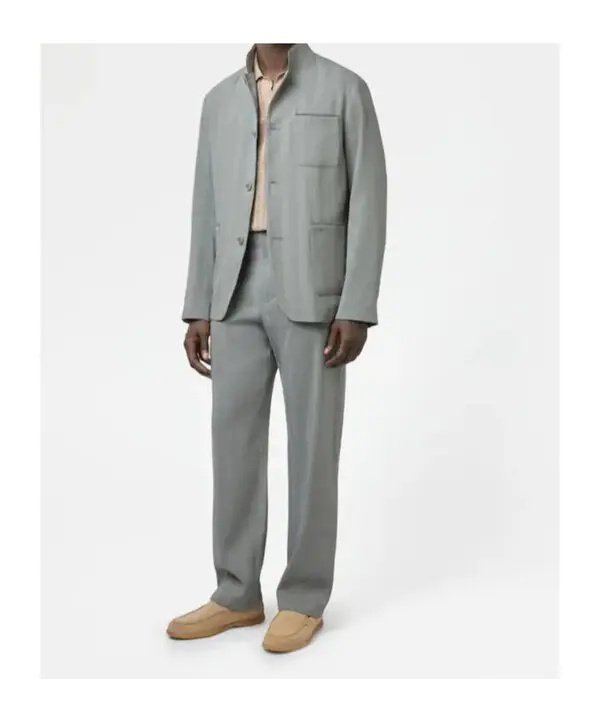 TOD'S Herringbone Drawstring Linen Trousers