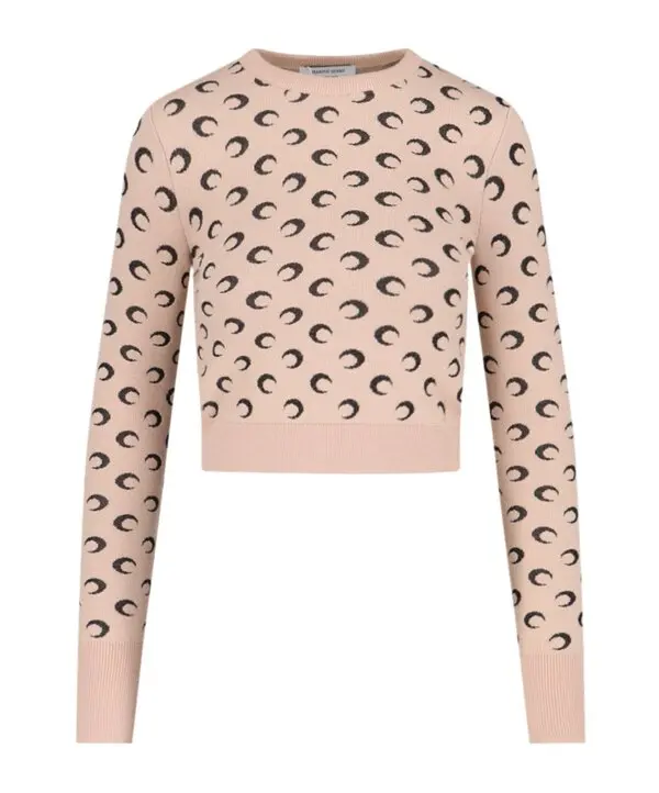 MARINE SERRE Moon Jacquard Cropped Jumper