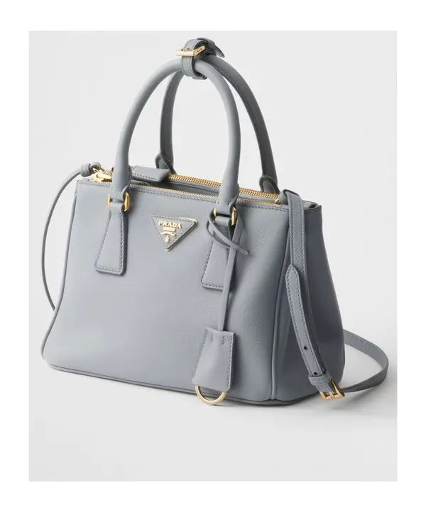 Prada Galleria Small Leather Bag - Gray