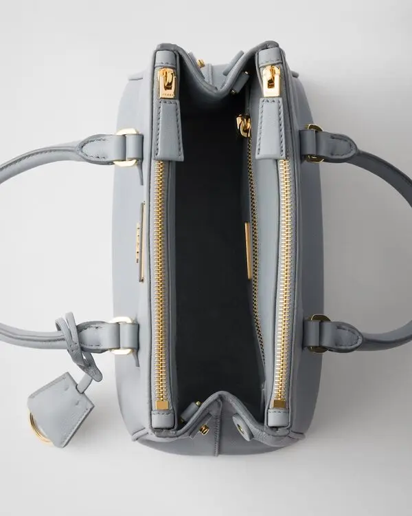 Prada Galleria Small Leather Bag - Gray