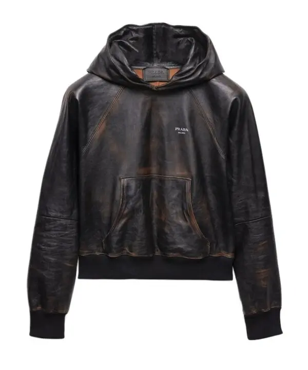 Prada Nappa Leather Hoodie