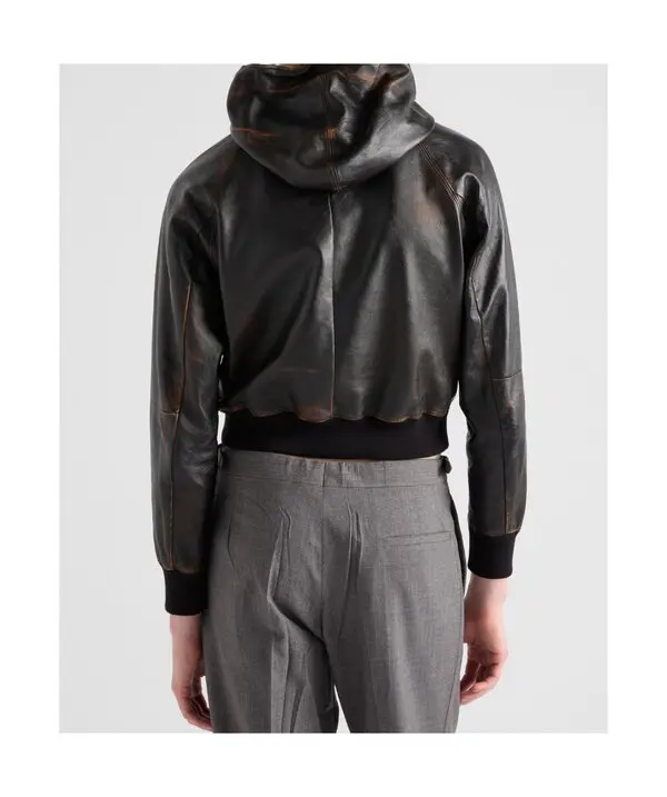 Prada Nappa Leather Hoodie