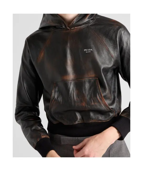 Prada Nappa Leather Hoodie