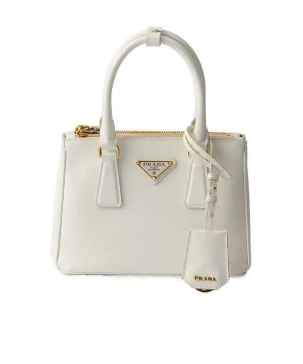 Prada Galleria Mini Patent Saffiano Bag - White