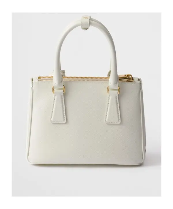 Prada Galleria Mini Patent Saffiano Bag - White