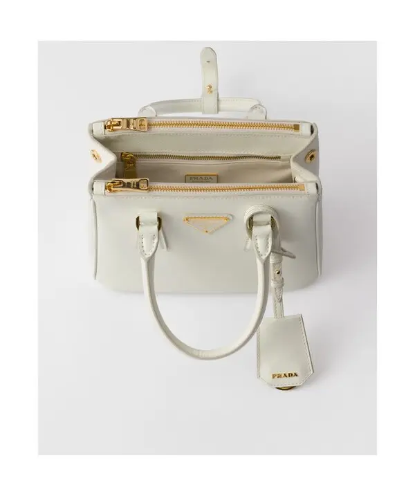 Prada Galleria Mini Patent Saffiano Bag - White
