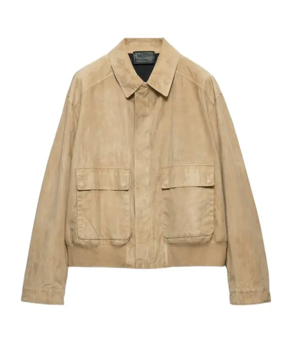 Prada Suede And Cotton Bomber Jacket