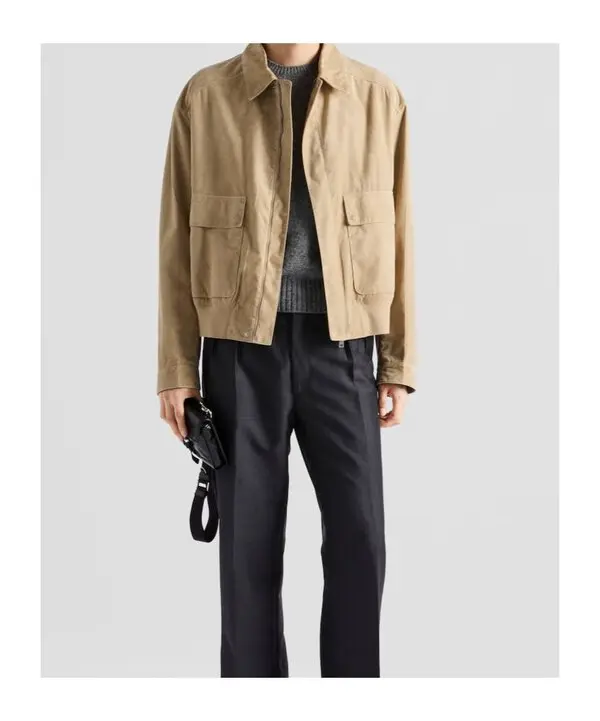 Prada Suede And Cotton Bomber Jacket