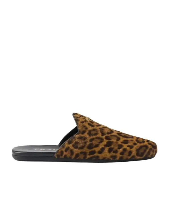 Prada Leopard-print Leather Mules - Honey-colored