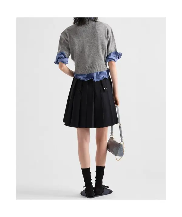 Prada Wool And Cashmere Intarsia Logo Sweater