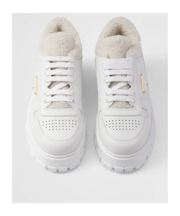 Prada Leather Laced Sneakers
