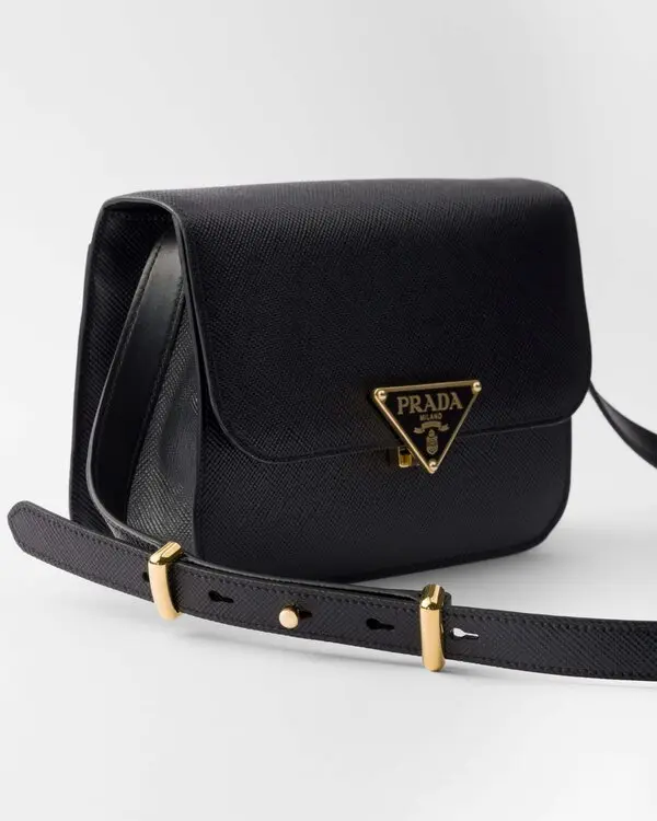 Prada Saffiano Leather Flap Shoulder Bag