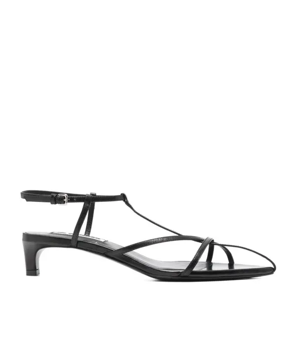JIL SANDER Pointed Toe Sandals With Buckle Ankle Strap