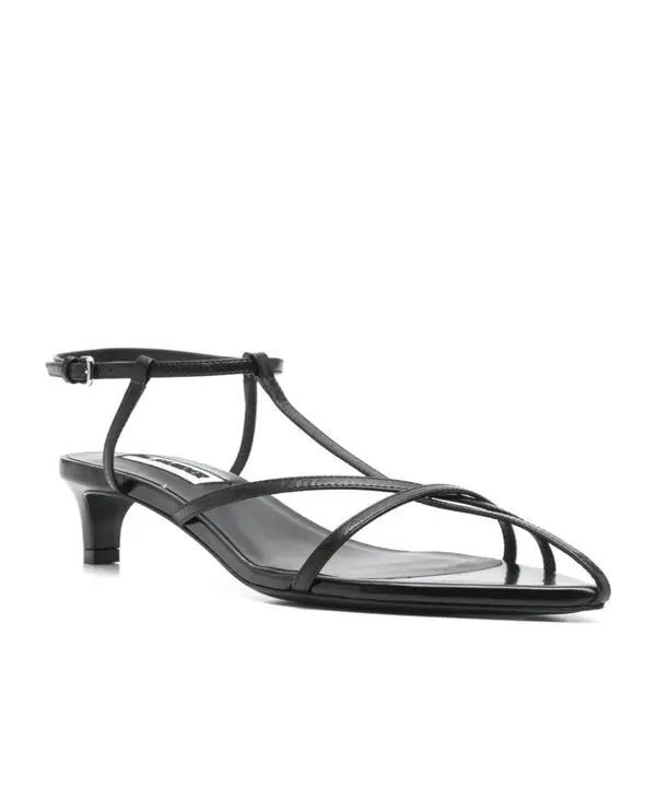 JIL SANDER Pointed Toe Sandals With Buckle Ankle Strap