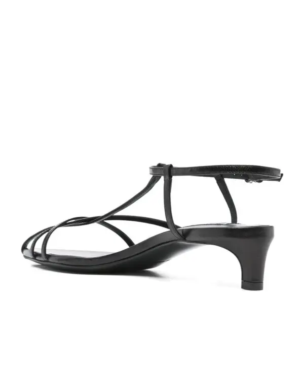 JIL SANDER Pointed Toe Sandals With Buckle Ankle Strap
