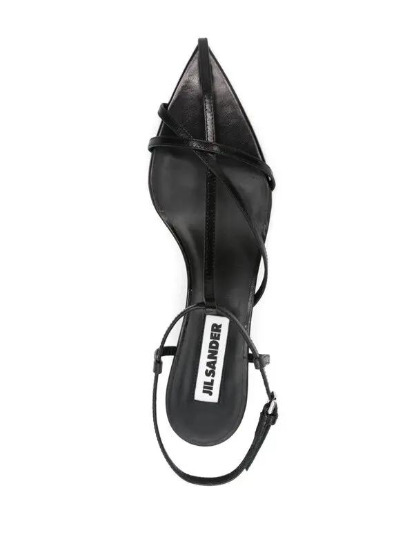 JIL SANDER Pointed Toe Sandals With Buckle Ankle Strap