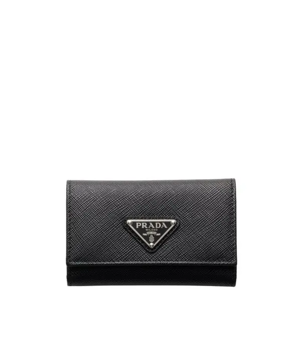 Prada Saffiano Leather Key Case - Black