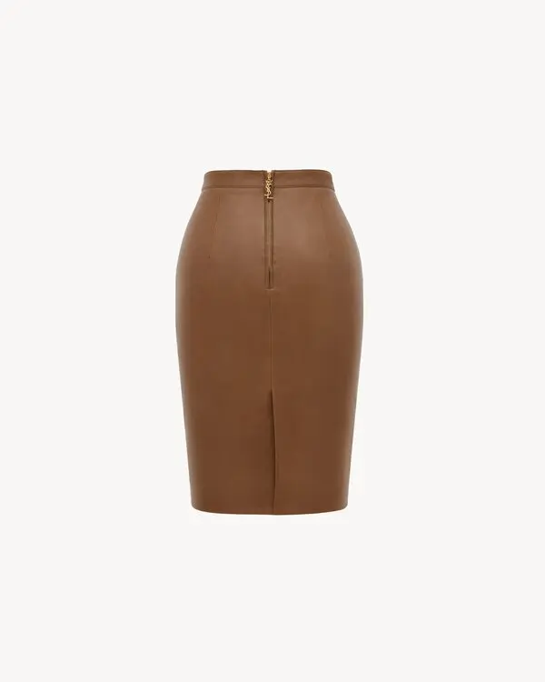 Saint Laurent Cassandre Lambskin Pencil Skirt