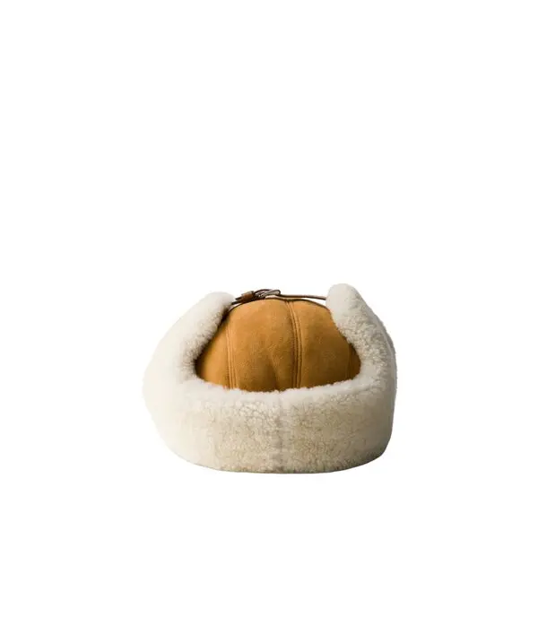Prada Suede Shearling Trapper Hat