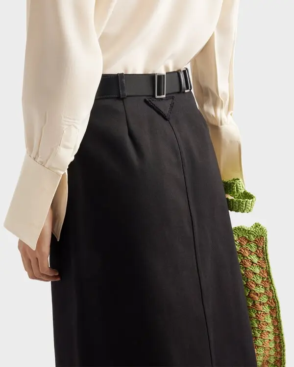 Prada Cotton Drill Flared Skirt