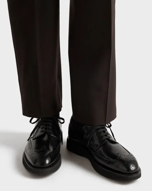 Prada Leather Lace-up Brogue Shoes