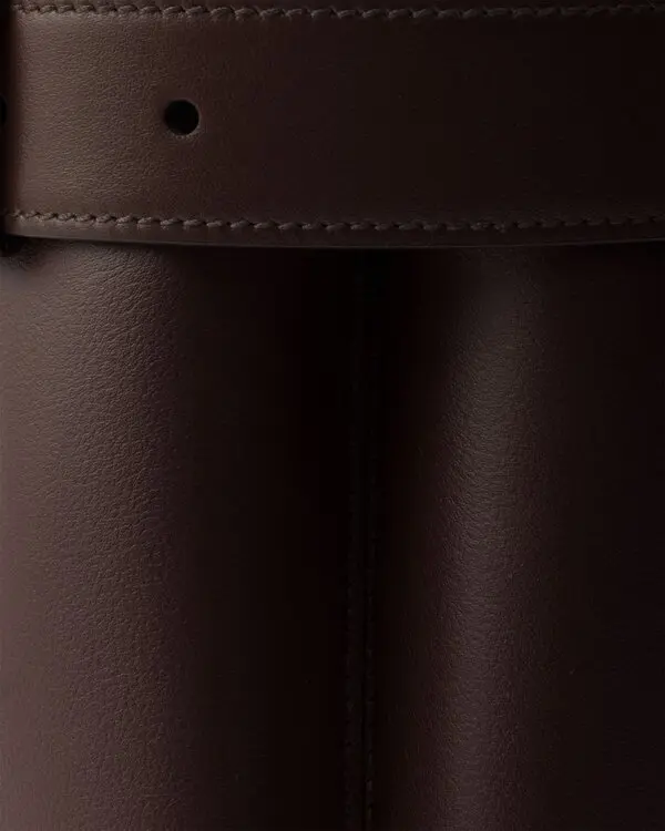 Prada Buckle Small Leather Handbag With Belt - Black