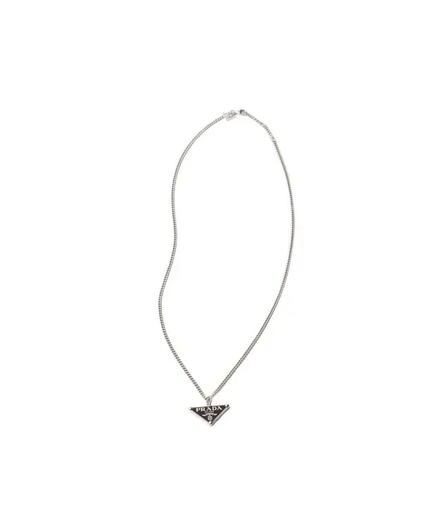 Prada Silver Pendant Necklace