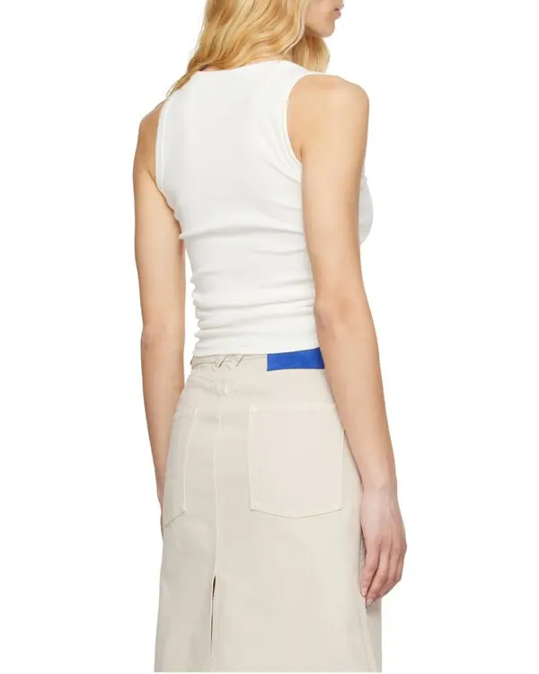 Burberry Check Buckle Detailed Ribbed Tank Top