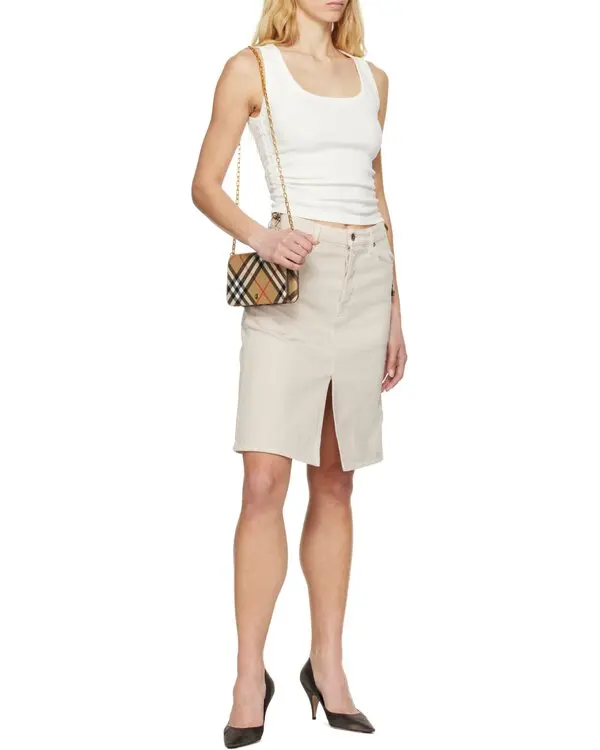 Burberry Check Buckle Detailed Ribbed Tank Top