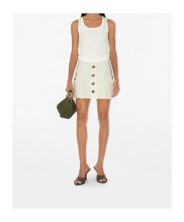 Burberry Check Buckle Detailed Ribbed Tank Top